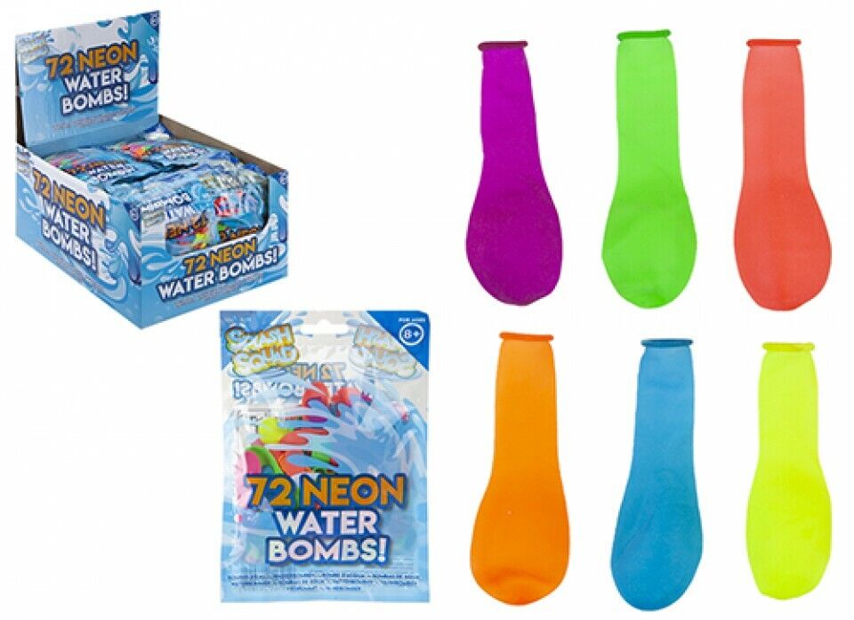 72 NEON SPLASH COLOURED WATER BOMBS BALLOONS - Discount Magic